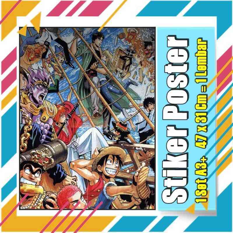 Jual Stiker Label One Piece 3 Luppy Zoro Brock Sanji Coper Nami Robin