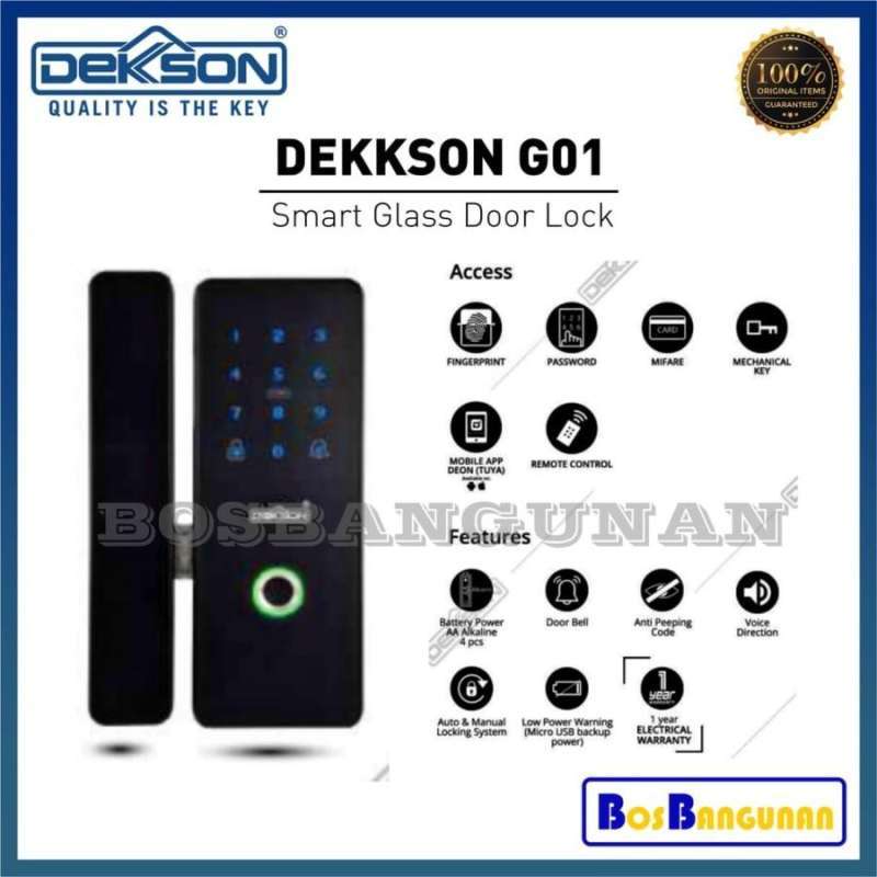 Jual Dekkson Smart Glass Door Lock G01 Electronic Lock Dekkson Di ...