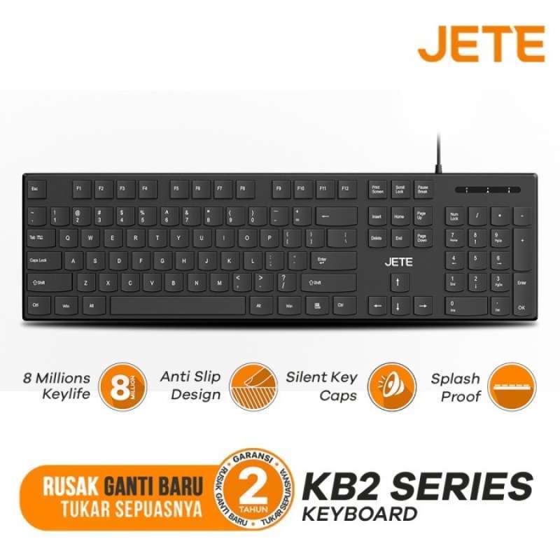 Promo Keyboard Slim Silent Key JETE KB2 USB Wired Keyboard Garansi 2 Tahun Diskon 17% di Seller ...