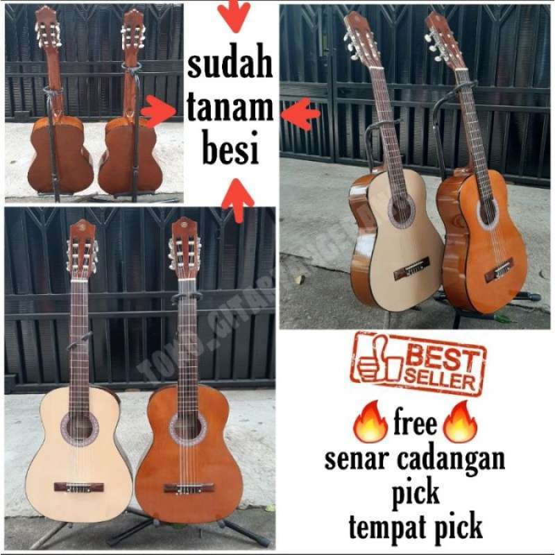 Jual gitar akustik klasik yamaha senar nilon ukuran 3/4 neck tanam besi ...