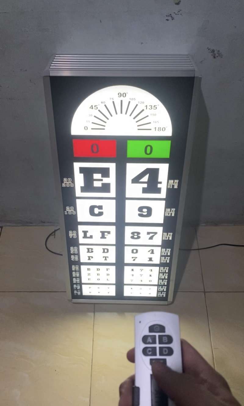 Promo Snellen Chart Elektrik Remote / Alat Baca Test Mata Diskon 17% Di ...