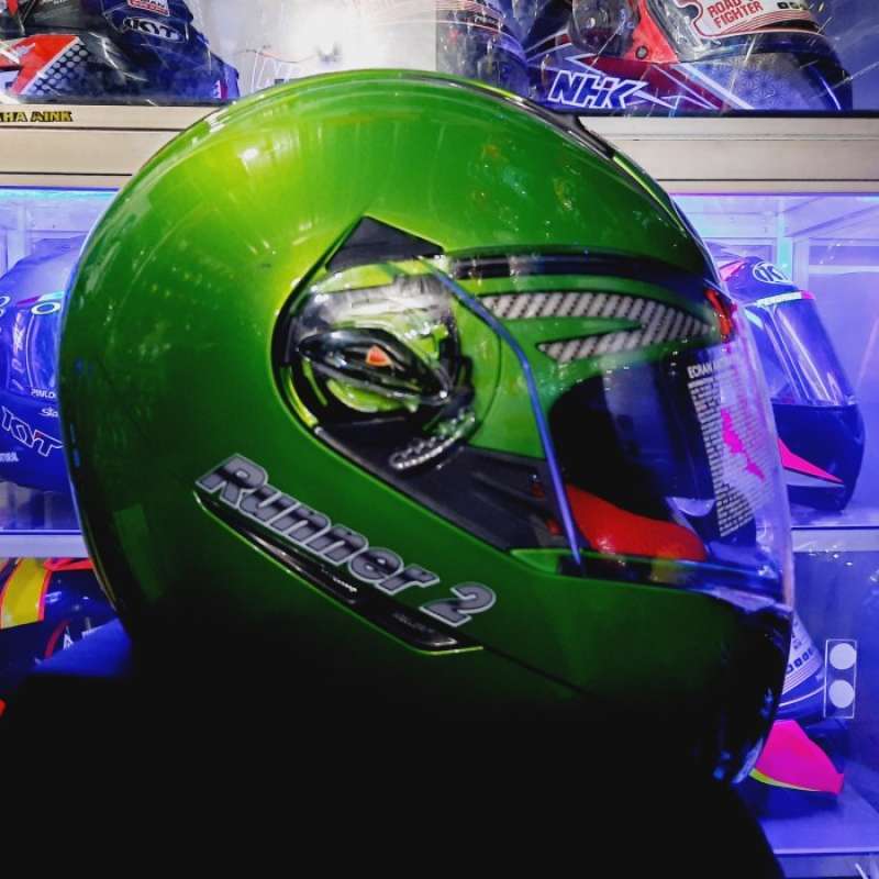 Promo Helm Full Face Kyt Runner 2 Solid Green Kawasaki Kyt Runner ...