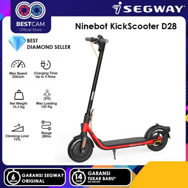Promo Segway Ninebot KickScooter D28 / Skuter Listrik Lipat Diskon 23% ...