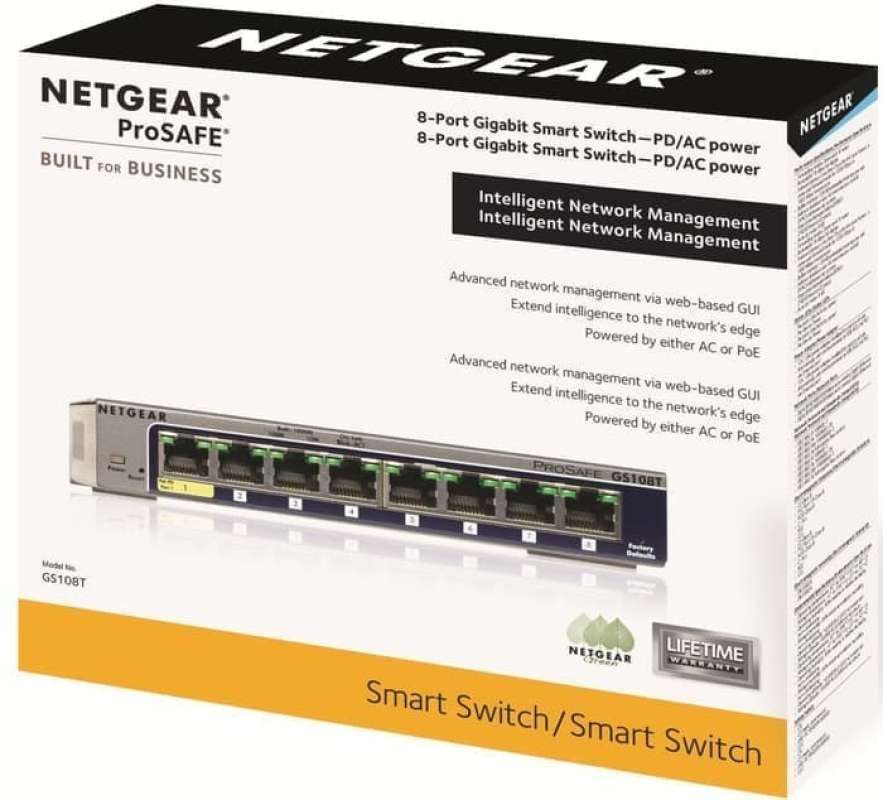 Promo GS108T Gigabit Smart Switch 8 Port ProSAFE Lifetime Protection ...