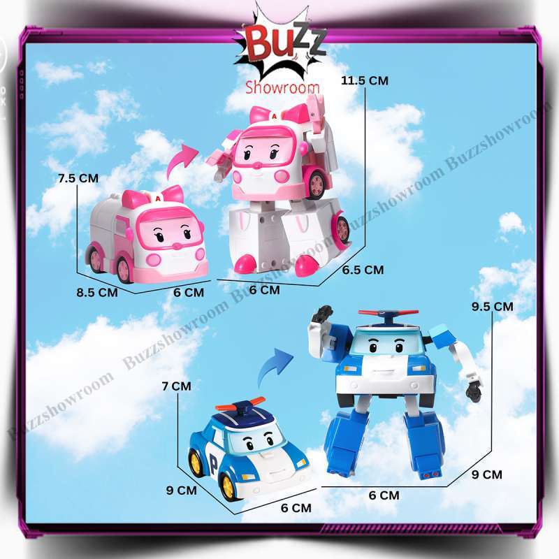 Jual Robocar Poli Transform Mainan Anak Figure Robot Amber Roy Heli ...