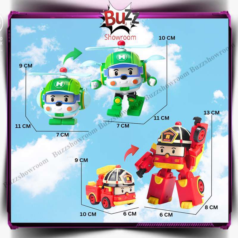 Jual Robocar Poli Transform Mainan Anak Figure Robot Amber Roy Heli ...