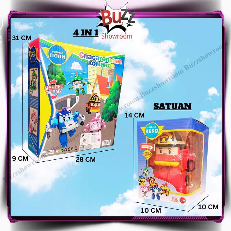 Jual Robocar Poli Transform Mainan Anak Figure Robot Amber Roy Heli ...