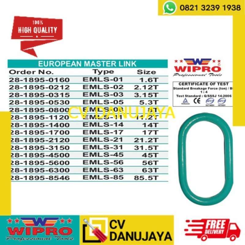 Promo European Master Link Masterlink Oval kap 45 ton wipro Diskon 23% di Seller Meepo - Tegal ...