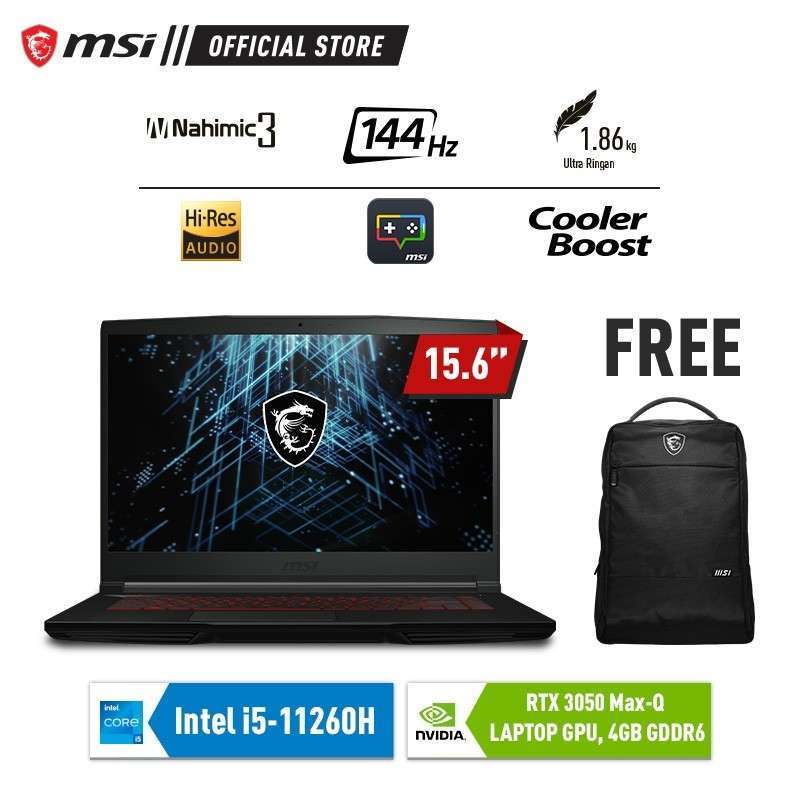 Jual Msi Gf63 Thin 11uc 1604id [intel I5-11260h/ 8gb /512gb Ssd/ Rtx ...