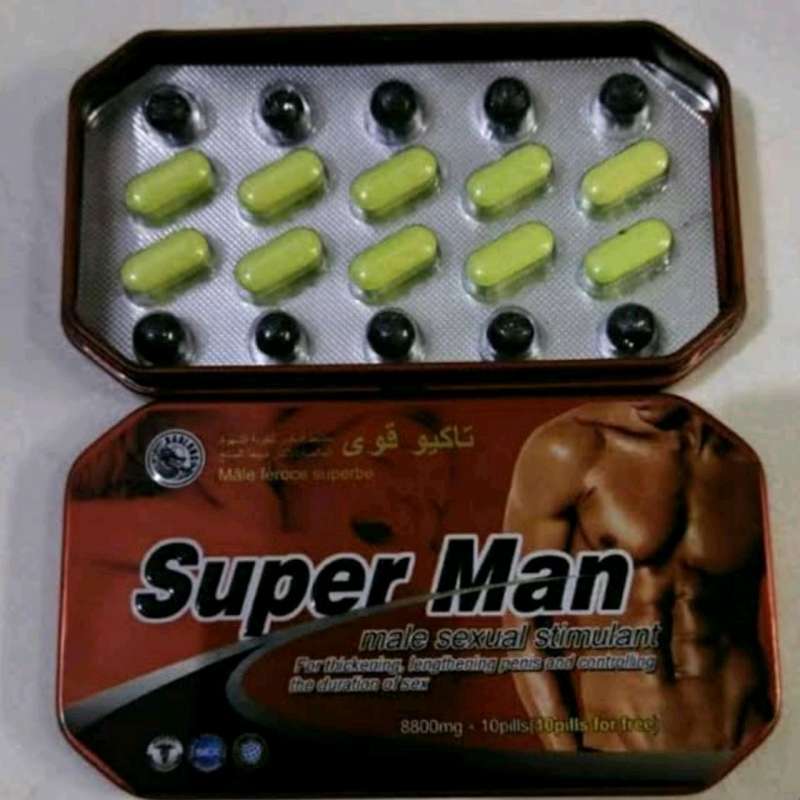 Jual Obat Male Sexual Stimulant SuperMan Super Man 1 Kaleng 10 Tablet ...