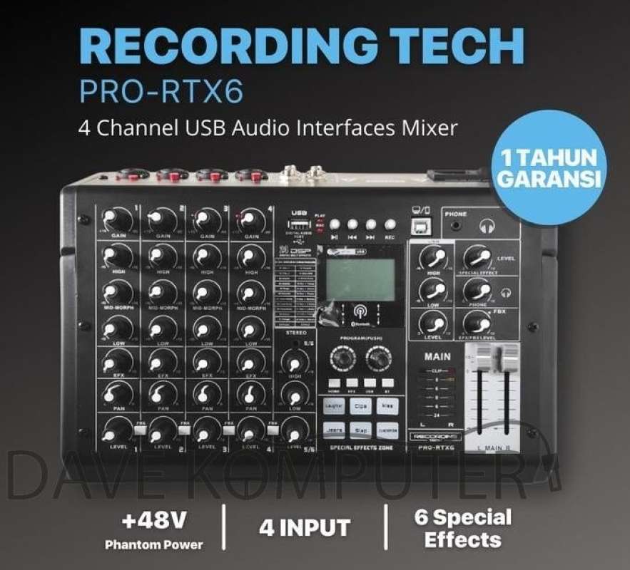 Promo RECORDING TECH PRO RTX6 RTX-6 PRO-RTX6 USB AUDIO ANALOG MIXER ...