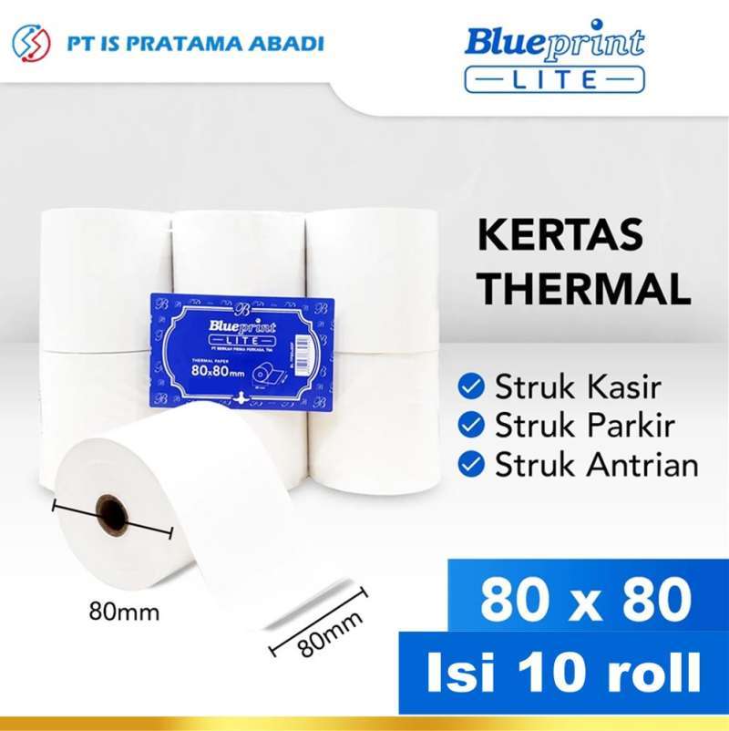 Jual Kertas Thermal 80x80 (isi 10 ROLL) BLUEPRINT LITE 80 x 80 di ...
