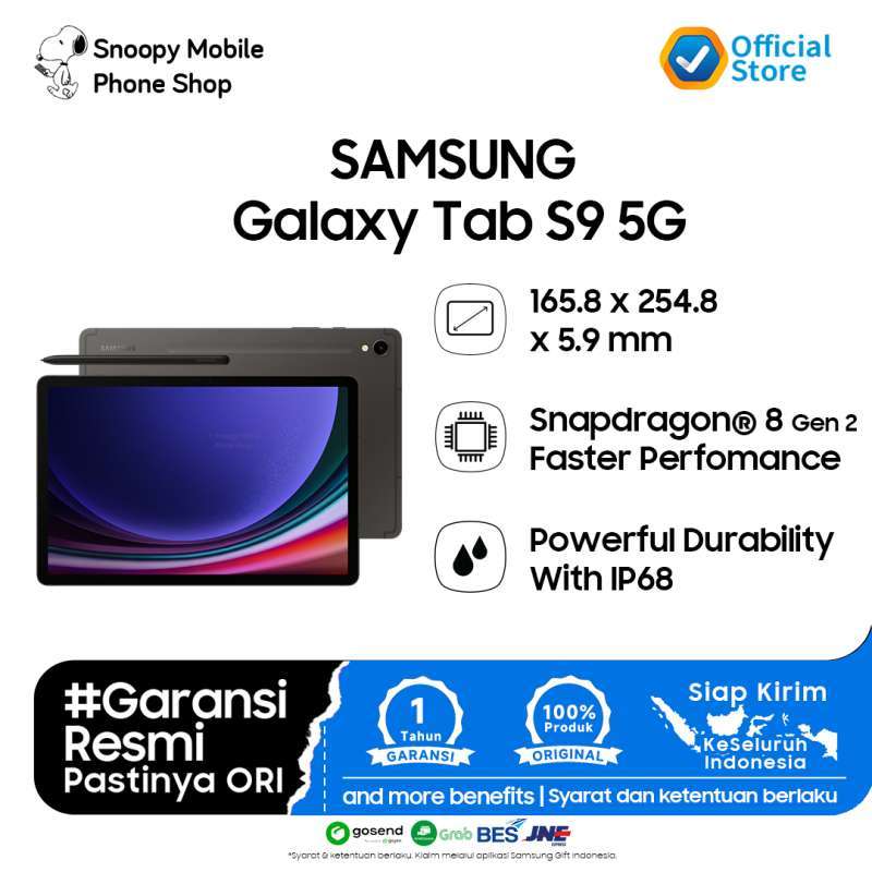 Promo Samsung Galaxy Tab S9 5g - X716 - 8/128gb - Garansi Resmi Sein Diskon 6% Di Seller Snoopy ...