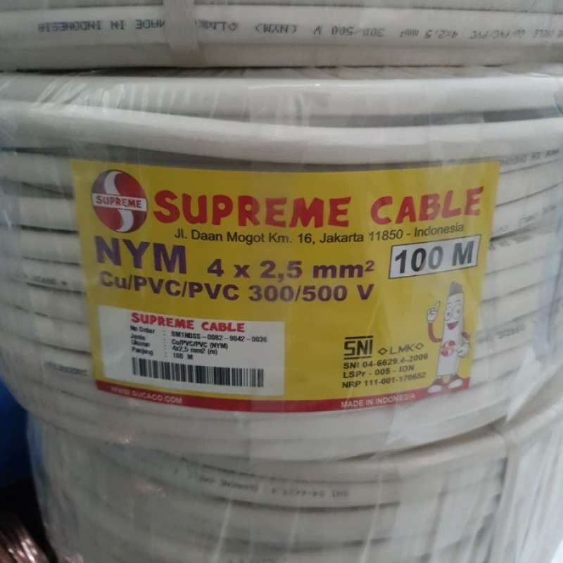Promo Kabel Nym 4x2,5 50m 50 M Meter Kawat Tunggal Kulit Putih Diskon ...