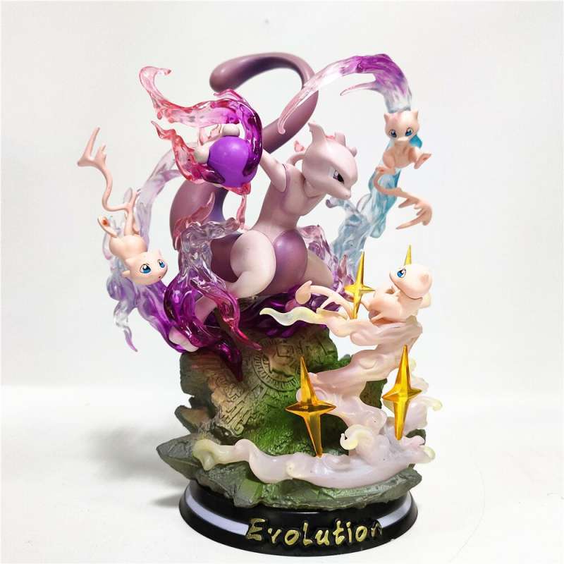 Promo Anime Figures Pokemon Charizard Mewtwo Gengar Evolution Model Led