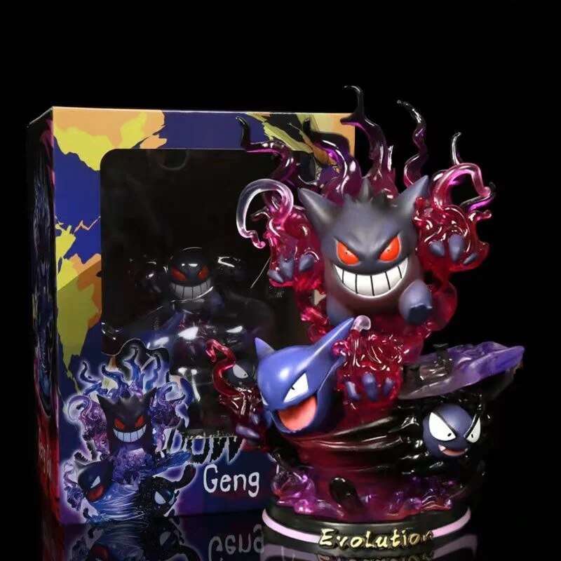 Promo Anime Figures Pokemon Charizard Mewtwo Gengar Evolution Model LED ...