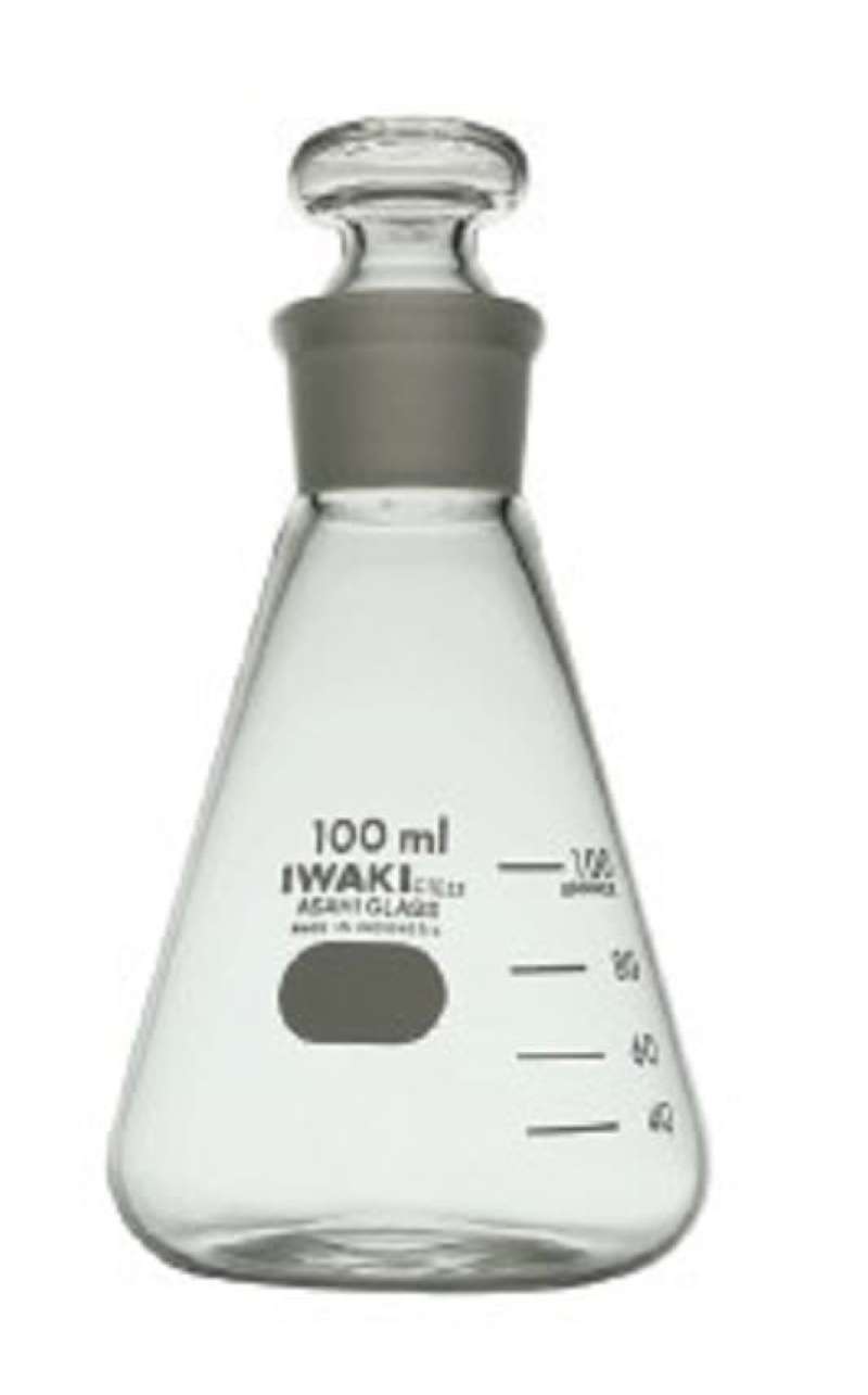 Promo Erlenmeyer Asah Erlenmeyer Flask With Ts Glass Stopper 100 Ml ...
