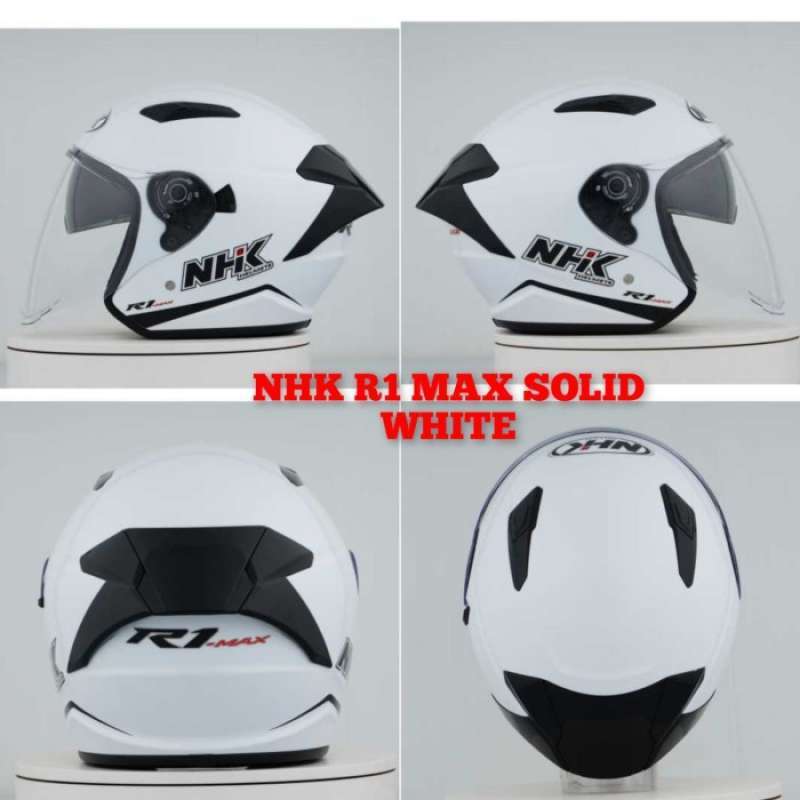 Promo Helm Nhk R1 Max Solid White Glosy Original Nhk R 1 Max Double ...