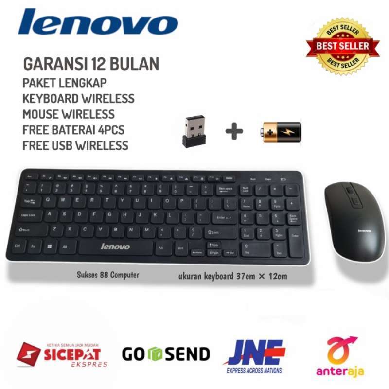 Promo Lenovo Wireless Keyboard And Mouse Set Combo Gkm520 Keys Fullsize ...