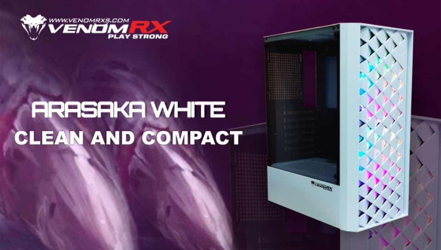 Promo Venom Rx Arasaka White Tempered Glass Rgb Atx Mid Tower Case ...