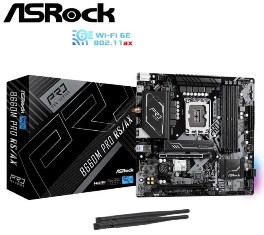 Promo Asrock B660M Pro Rs/Ax (Intel B660 Lga 1700 Ddr4 Wifi) Matx ...
