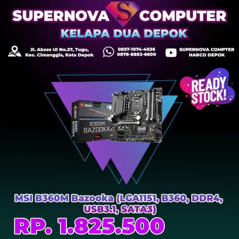 Promo Msi B360M Bazooka (Lga1151, B360, Ddr4, Usb3.1, Sata3) Diskon 23% ...