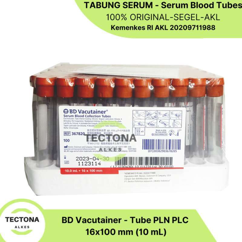 Promo Bd Vacutainer Tabung Serum / Tube Pln Plc Red 10ml Diskon 17% Di ...
