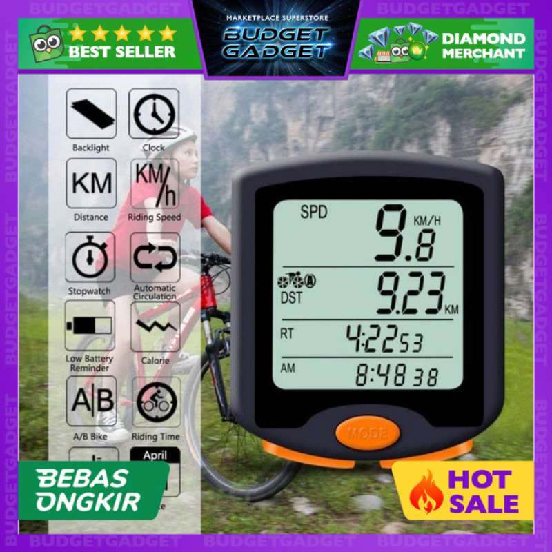 Jual speedometer sepeda wireless odometer led monitor waterproof - yt ...