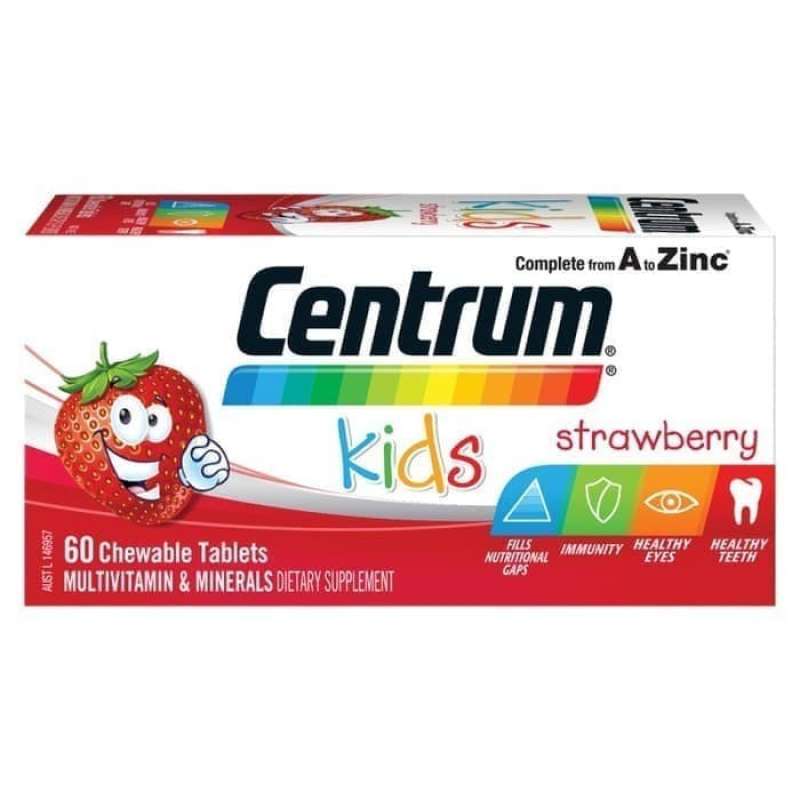 Promo Centrum Kids Strawberry 60 Tabs Multivitamin Anak Diskon 14% di ...