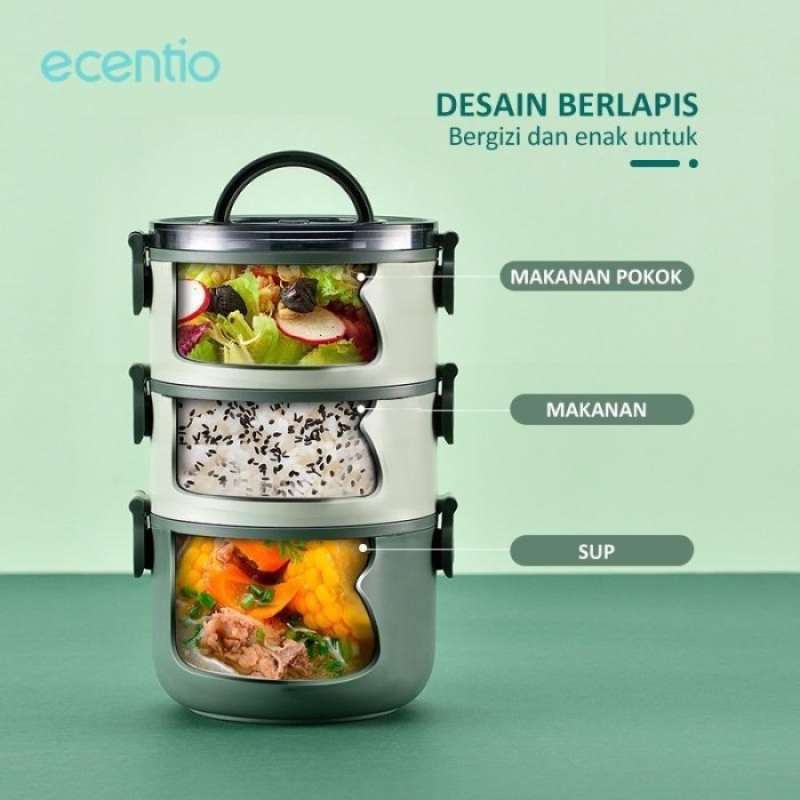 Jual Rantang Makanan Susun 3 / Kotak Makan - Ecentio Di Seller Laris ...