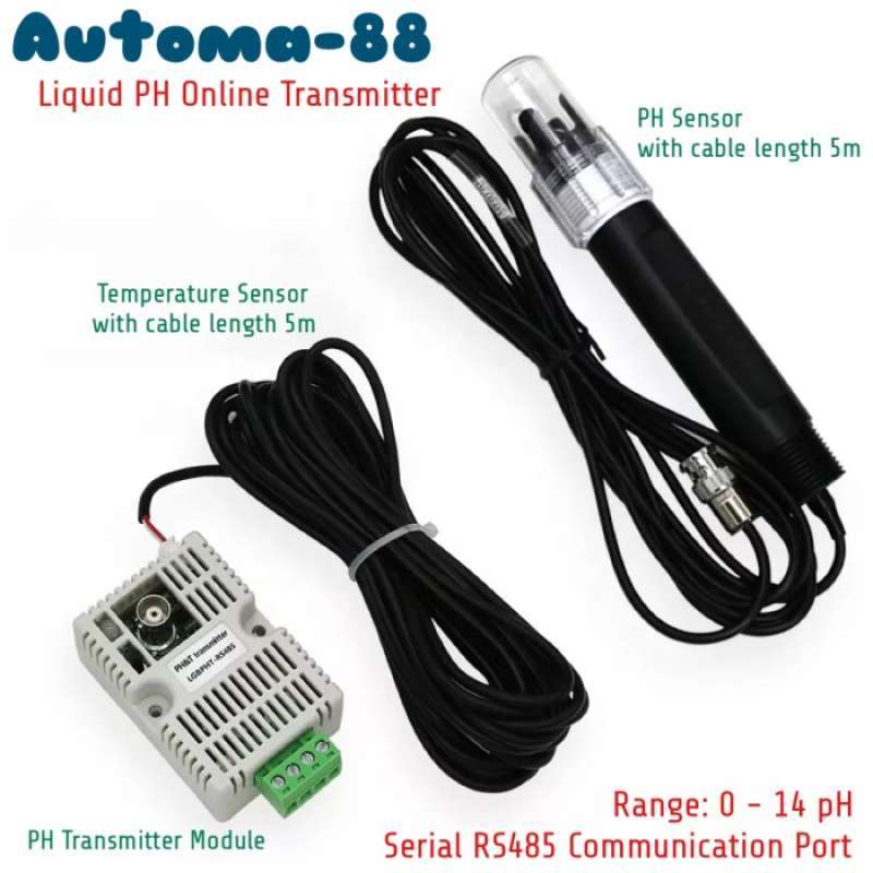 Promo Industrial PH meter Transmitter 0-14 PH Sensor Serial RS485 com ...