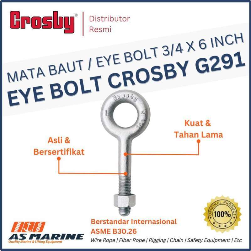 Jual Eye Bolt / Mata Baut G291 3/4 X 6 Inch Crosby Usa Di Seller Pt ...