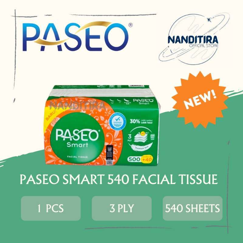 Promo Paseo Smart Facial Tissue 540 Sheets 3 Ply [pcs] Diskon 13% Di ...