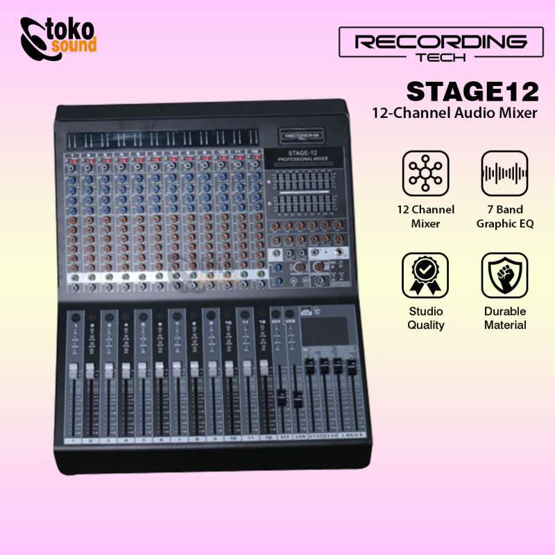 Jual Mixer Recording Tech 12 Channel Original Murah - Harga Diskon Mei 2024 | Blibli.com