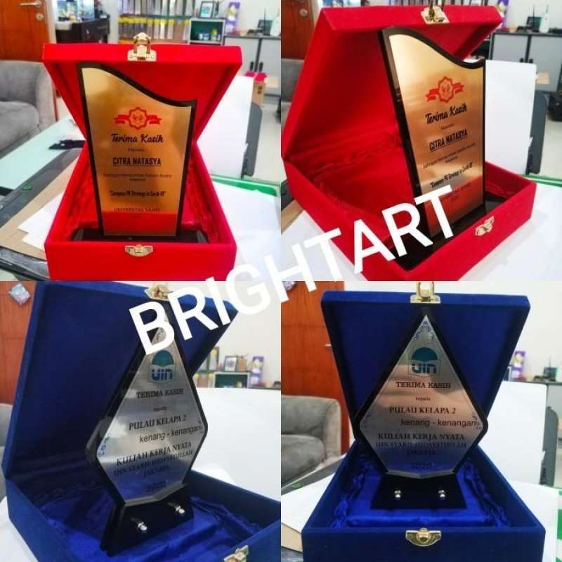 Jual Plakat Akrilik Custom Tebal 8mm (include Box ),custom Piagam ...