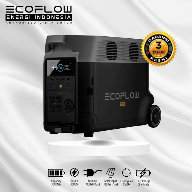 Jual ECOFLOW DELTA PRO Power Station Genset Listrik Tenaga Surya 3600W ...