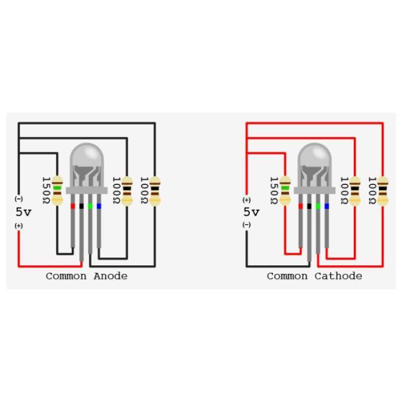 Jual Led 5mm Rgb Cc 4p Common Cathode Katoda 3 Warna 4 Kaki Pin Clear ...