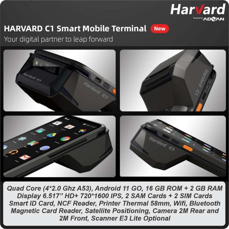 Jual Advan Harvard C1 Edc Smart Mobile Terminal Plus 58mm Thermal Print ...
