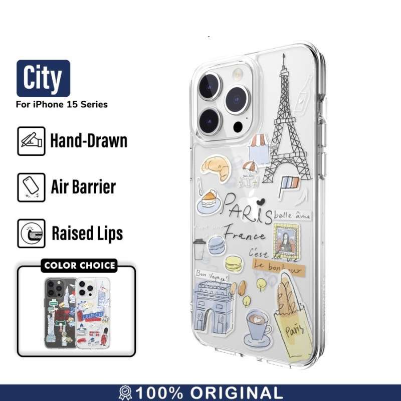Promo Case iPhone 15 Pro Max Plus SwitchEasy City Slim Motif Clear ...