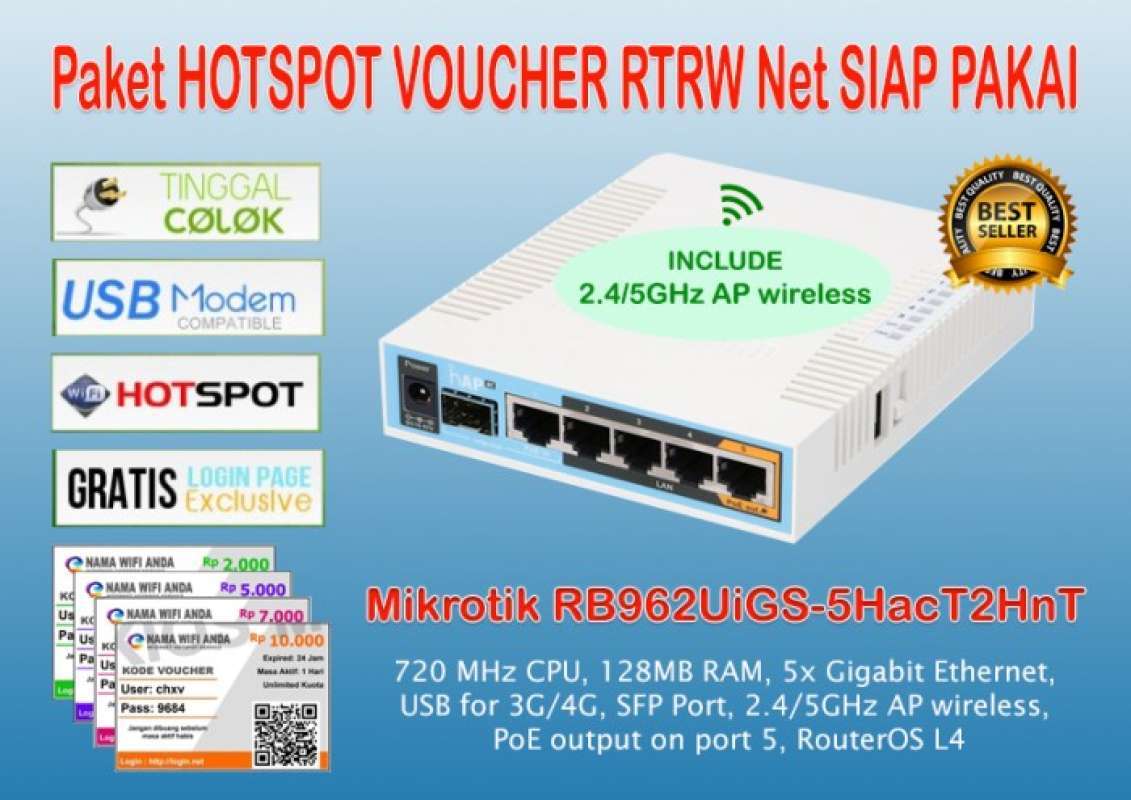 Promo Paket RB962UiGS-5HacT2HnT Plus Setting Hotspot RTRW Net Sistem Voucher Diskon 23% di ...