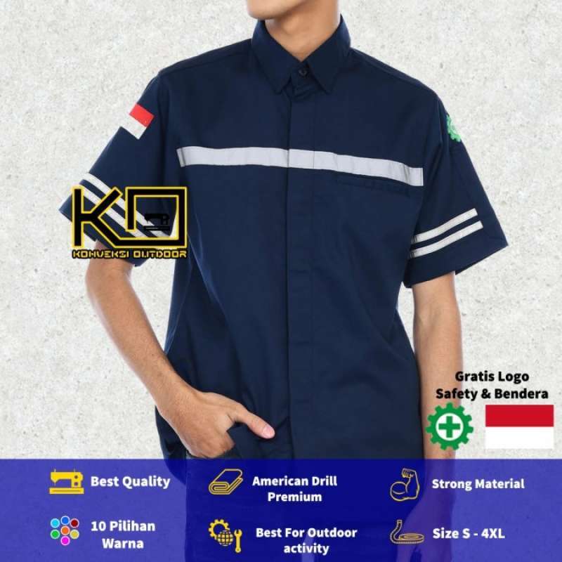 Jual Kemeja Safety Wearpack K3 Proyek Alat Berat Werpek Lengan Pendek ...