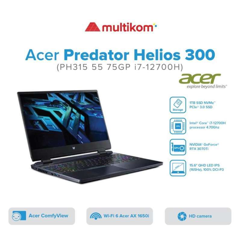 Jual Acer Predator Helios 300 Ph315 55 75gp I7-12700h 16gb 1tb ...