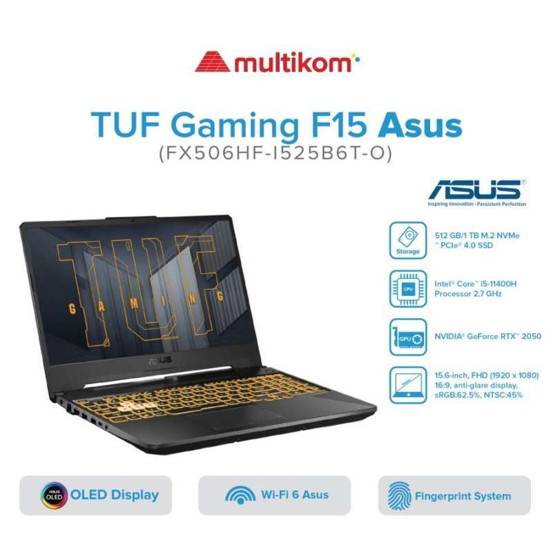 Jual Asus Tuf F15 Fx506hf-i525b6t-o I5-11400h 8gb 512ssd Rtx2050 W11 Ohs Di Seller Multikomplg ...