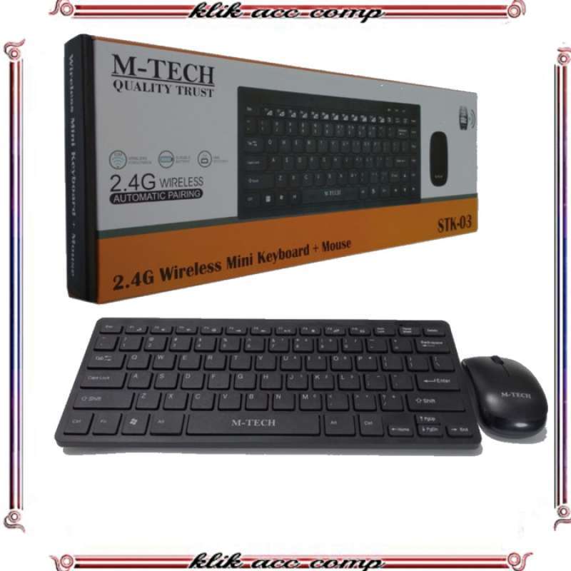 Jual M TECH Keyboard + mouse Wireless Mini Slim STK 03 di Seller Retail ...