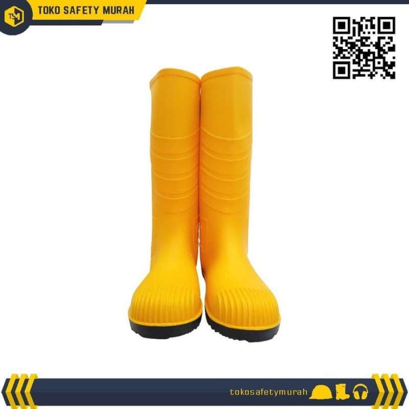 Promo Sepatu Boot Strength Kuning PVC Proyek Safety Ujung Besi Setara ...
