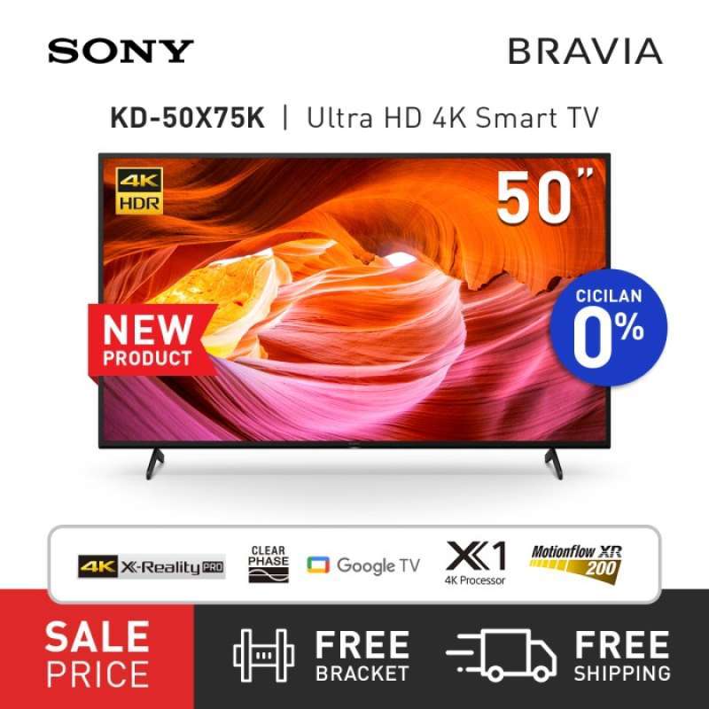 Jual Sony Bravia Led Tv 4K Hdr 50 Inch, Smart Tv Kd-50X75K Original ...