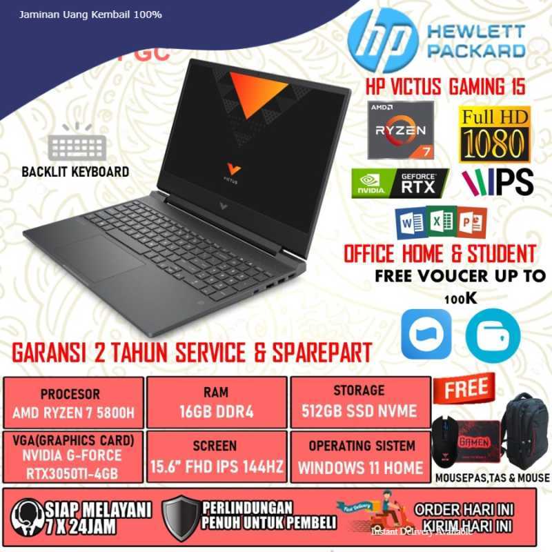 Promo LAPTOP GAMING HP VICTUS 15 FB0012AX AMD RYZEN 7 5800H 16GB 512GB ...