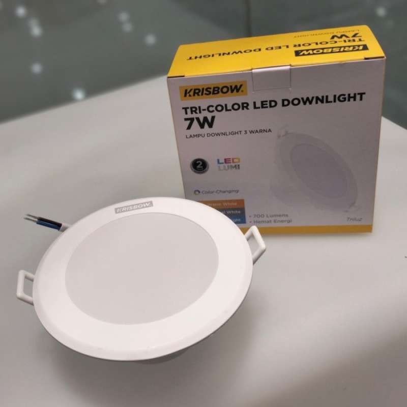Jual Krisbow Lampu Downlight 3 Warna/tri-color Downlight Led 7 Watt Di ...