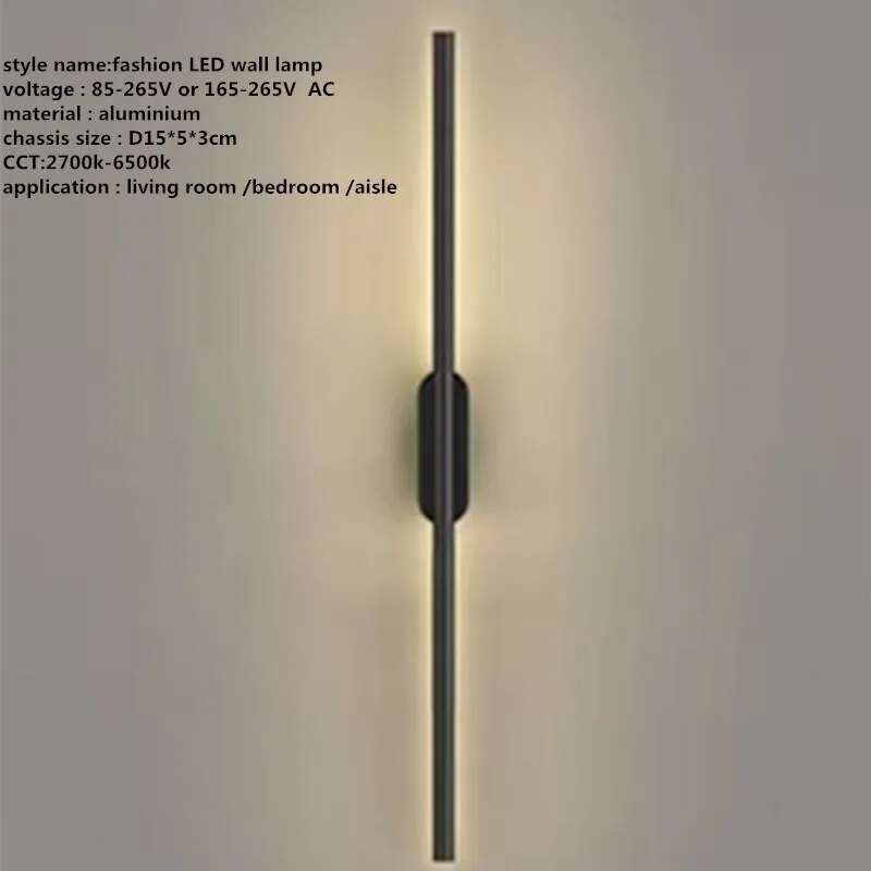 Jual Tshop Linear Tube Led Wall Lamp Tv Background Wall Light Living ...