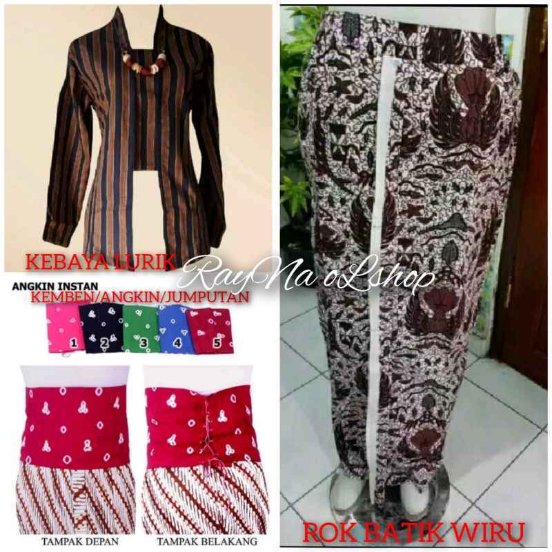 Promo 1 SETEL BAJU KEBAYA LURIK + ROK WIRU + KEMBEN/JUMPUTAN/ANGKIN, PAKAIAN TENUN MODERN KLASIK ...